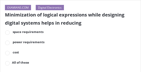 Minimization of logical expressions while designing digital systems ...