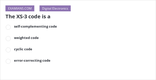 The XS-3 code is a | EXAMIANS