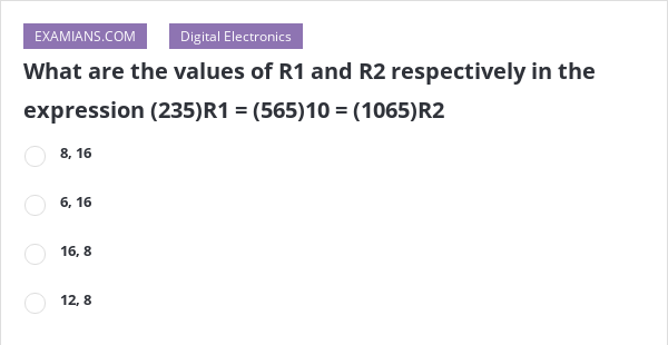 What are the values of R1 and R2 respectively in the expression (235)R1 ...