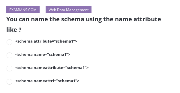 You can name the schema using the name attribute like ? | EXAMIANS