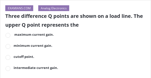 Three difference Q points are shown on a load line. The upper Q point ...