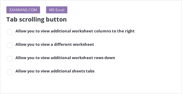 Tab scrolling button | EXAMIANS