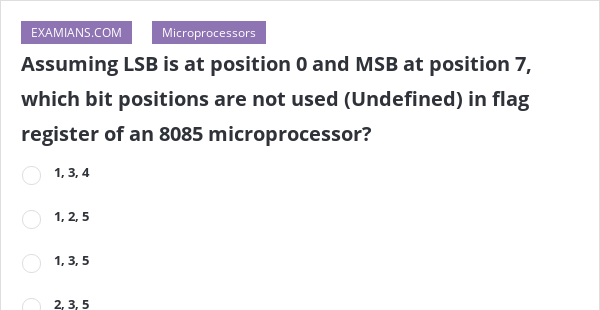 Assuming LSB is at position 0 and MSB at position 7, which bit ...