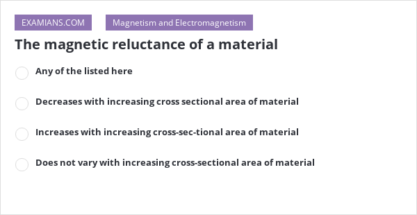 The magnetic reluctance of a material | EXAMIANS