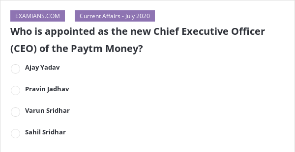 Who is appointed as the new Chief Executive Officer (CEO) of the Paytm ...