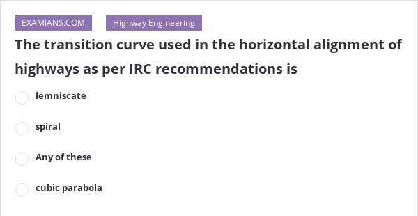 The transition curve used in the horizontal alignment of highways as ...