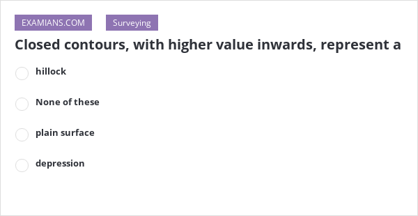 Closed contours, with higher value inwards, represent a | EXAMIANS