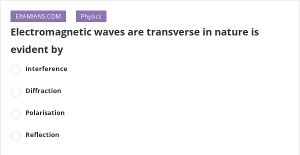 Electromagnetic waves are transverse in nature is evident by | EXAMIANS