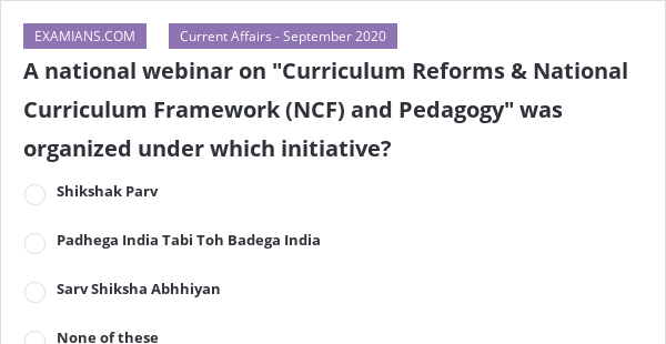 A national webinar on "Curriculum Reforms & National Curriculum ...