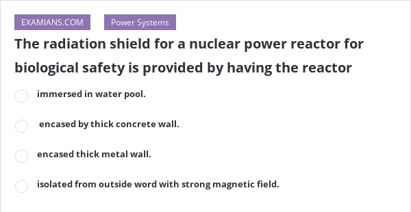 The radiation shield for a nuclear power reactor for biological safety ...
