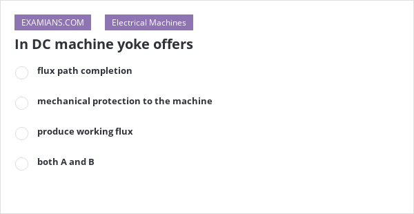 In DC machine yoke offers | EXAMIANS