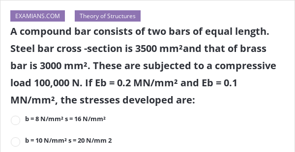 A Compound Bar Consists Of Two Bars Of Equal Length Steel Bar Cross section Is 3500 Mm and a-compound-bar-consists-of-two-bars-of-equal-length-steel-bar-cross-section-is-3500-mm-and
