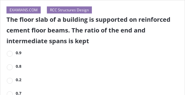 The floor slab of a building is supported on reinforced cement floor ...