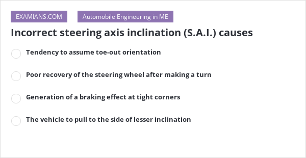 Incorrect steering axis inclination (S.A.I.) causes | EXAMIANS