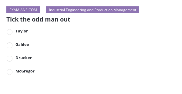 Tick the odd man out | EXAMIANS
