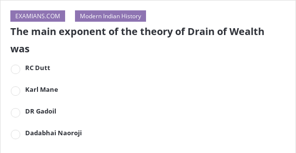 The main exponent of the theory of Drain of Wealth was | EXAMIANS