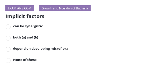 Implicit factors | EXAMIANS