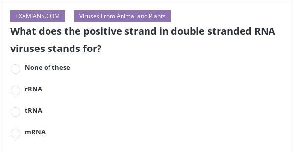 What does the positive strand in double stranded RNA viruses stands for ...