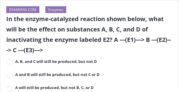 In the enzyme-catalyzed reaction shown below, what will be the effect ...