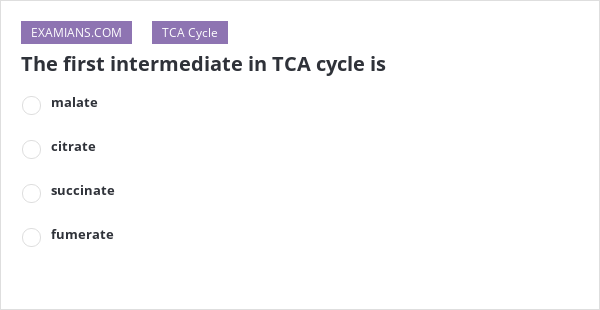 The first intermediate in TCA cycle is | EXAMIANS