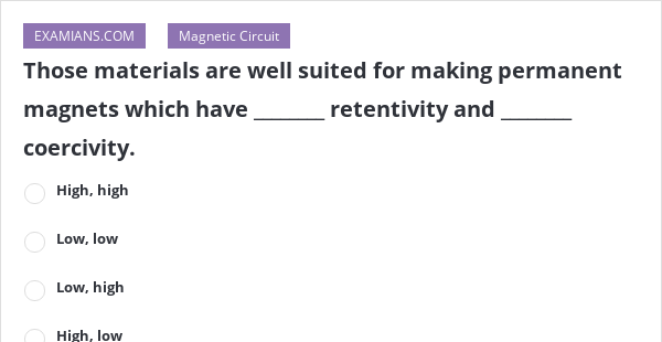 Those materials are well suited for making permanent magnets which have ...