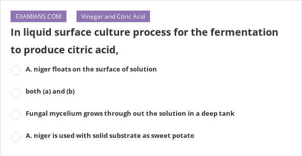In liquid surface culture process for the fermentation to produce ...