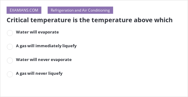 Critical temperature is the temperature above which | EXAMIANS