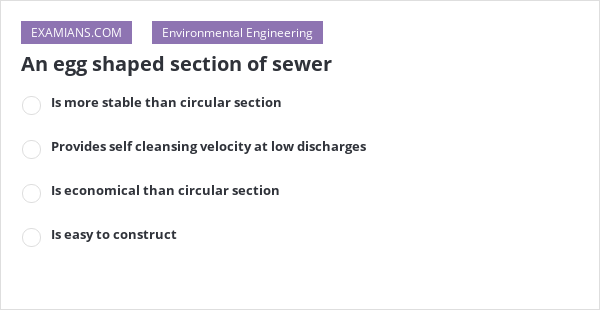 An egg shaped section of sewer | EXAMIANS