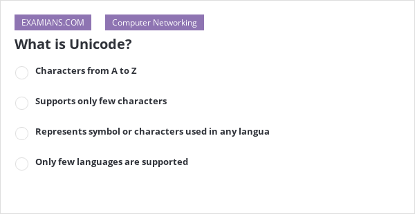 What is Unicode? | EXAMIANS