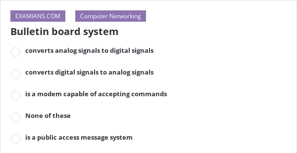Bulletin board system | EXAMIANS
