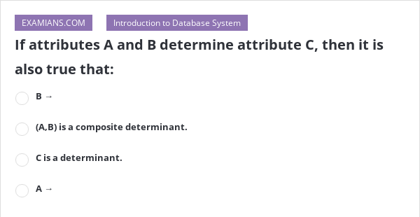 If attributes A and B determine attribute C, then it is also true that ...