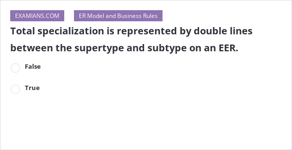 Total specialization is represented by double lines between the ...