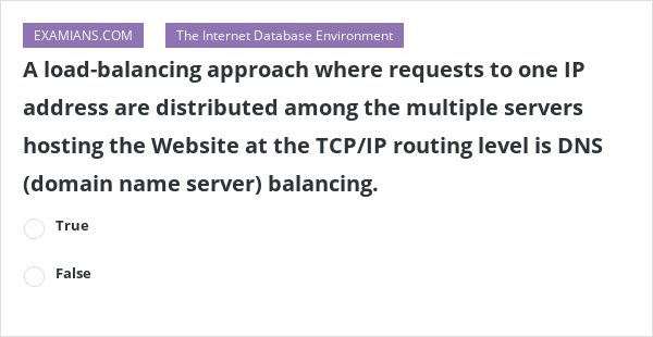 A load-balancing approach where requests to one IP address are ...