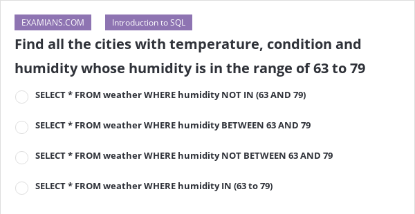 Find all the cities with temperature, condition and humidity whose ...