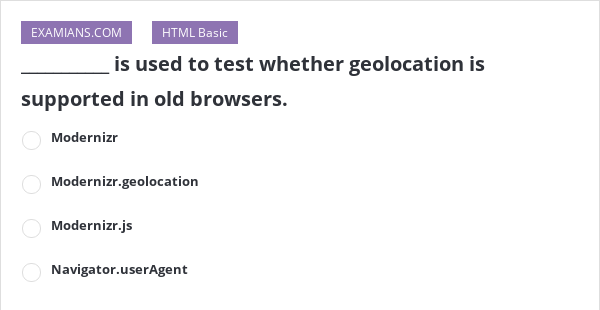 is used to test whether geolocation is supported in old browsers ...