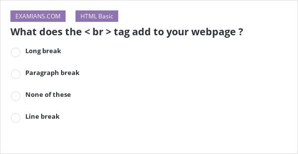 What does the tag add to your webpage ? | EXAMIANS