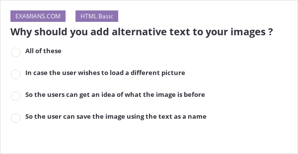Why should you add alternative text to your images ? | EXAMIANS