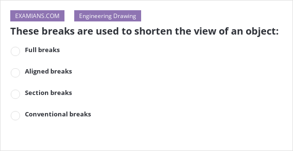 These Breaks Are Used To Shorten The View Of An Object Examians 3613