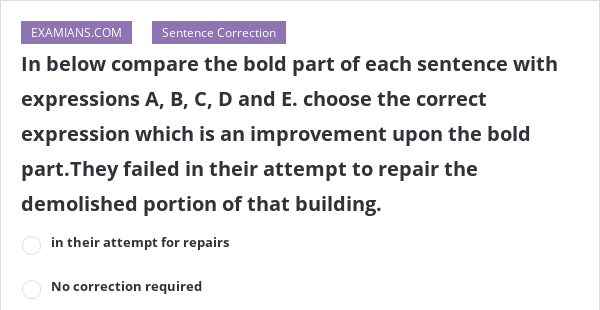 In Below Compare The Bold Part Of Each Sentence With Expressions A B C D And E Choose The in-below-compare-the-bold-part-of-each-sentence-with-expressions-a-b-c-d-and-e-choose-the