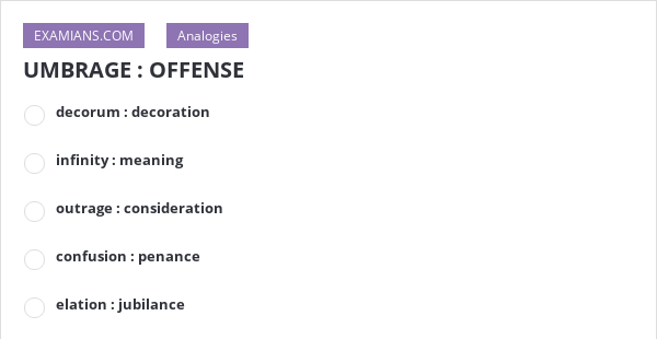 UMBRAGE : OFFENSE | EXAMIANS
