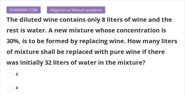 The diluted wine contains only 8 liters of wine and the rest is water ...