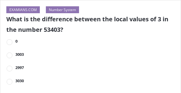 What is the difference between the local values of 3 in the number ...