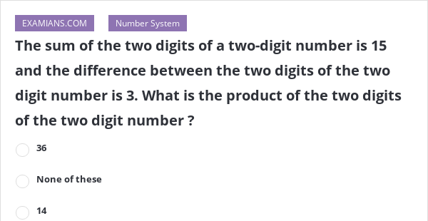 The Sum Of The Two Digits Of A Two Digit Number Is 15 And The Difference Between The Two Digits