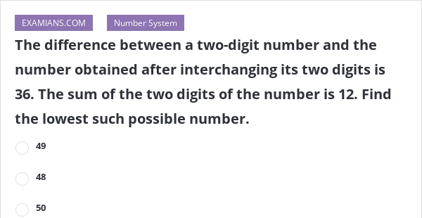 The difference between a two-digit number and the number obtained after interchanging its two ...