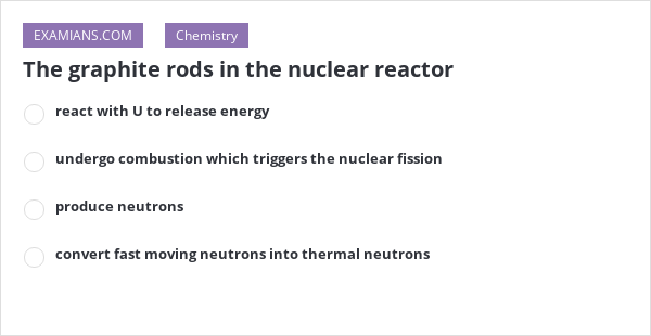 The graphite rods in the nuclear reactor | EXAMIANS