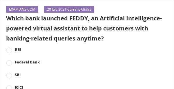 Which bank launched FEDDY, an Artificial Intelligence-powered virtual ...