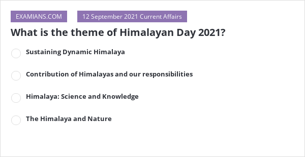 What is the theme of Himalayan Day 2021? | EXAMIANS