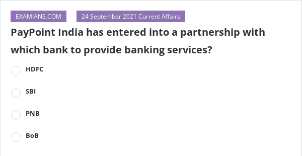 PayPoint India has entered into a partnership with which bank to ...