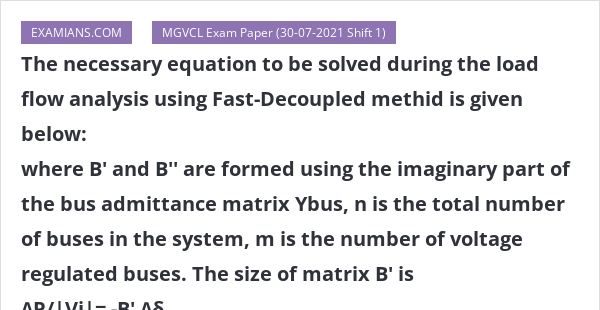 The necessary equation to be solved during the load flow analysis using ... The necessary equation to be solved during the load flow analysis using ...