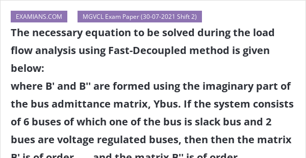 The necessary equation to be solved during the load flow analysis using ...